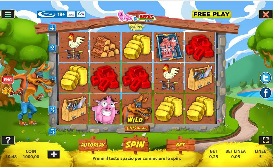 Slot Pigs and Bricks Recensione 🥇 (2024) | RTP & Giri Gratis