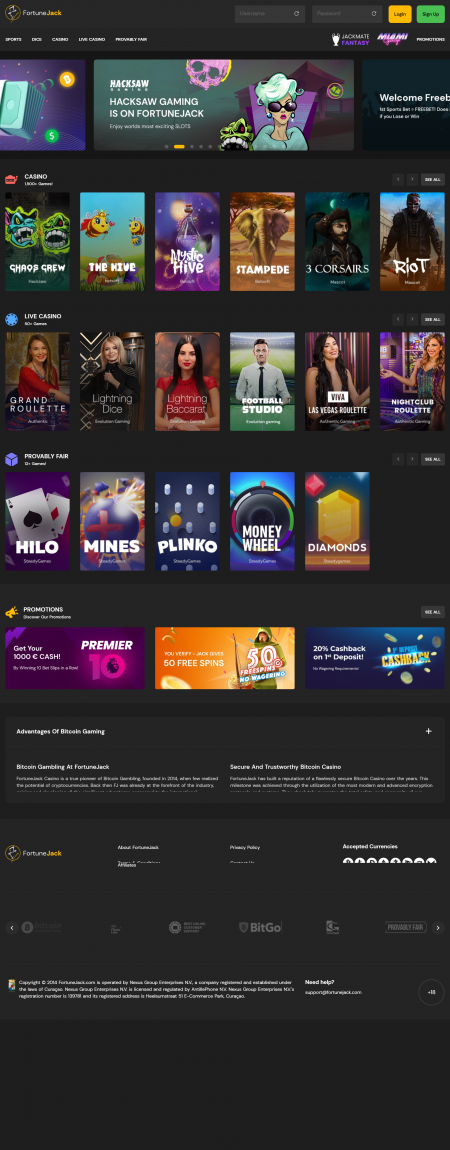 FortuneJack Casino (2022) 🥇 Review | Games - AskGamblers