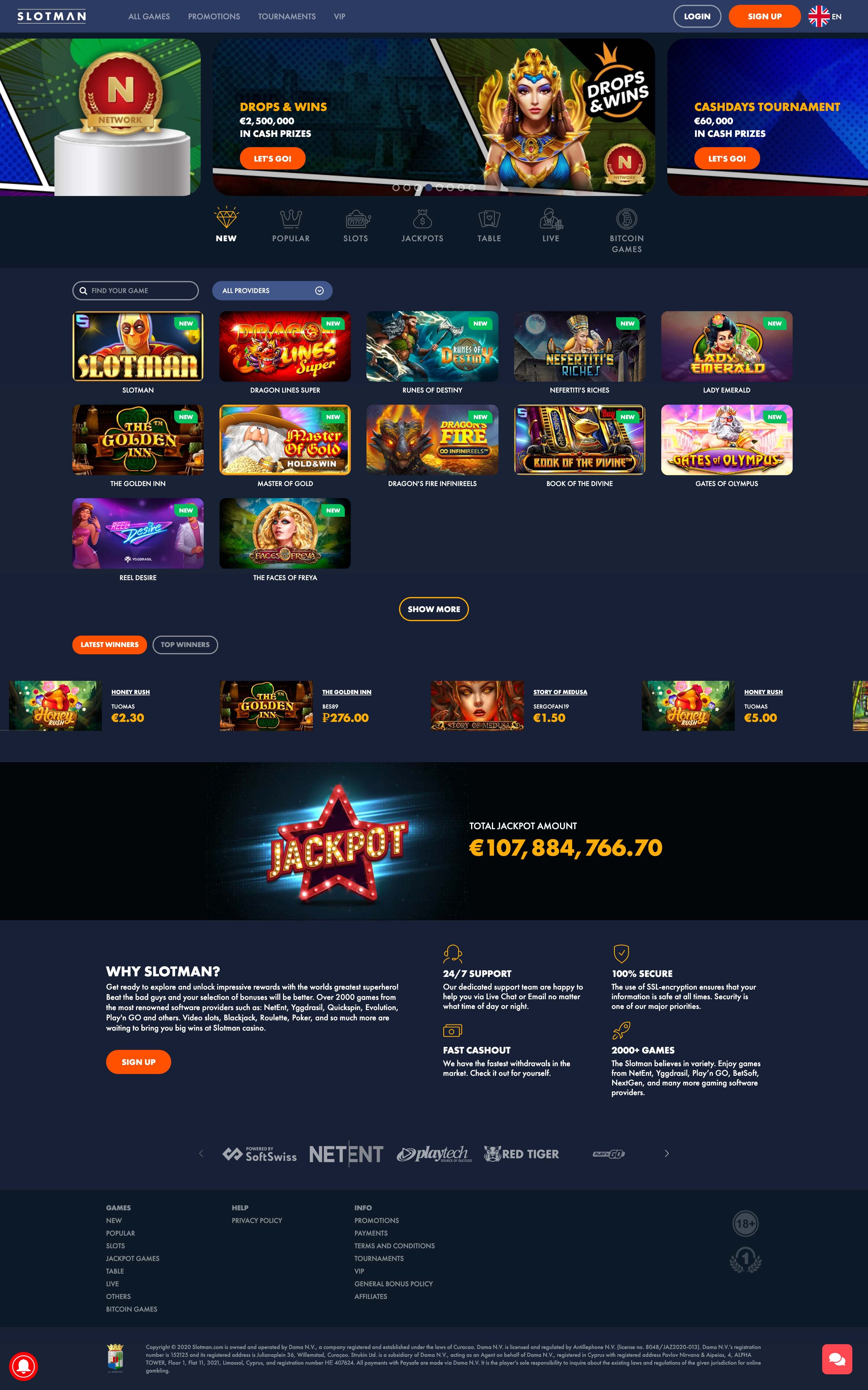 Slotman Casino Review (2023) 🥇 Claim Exclusive Bonuses