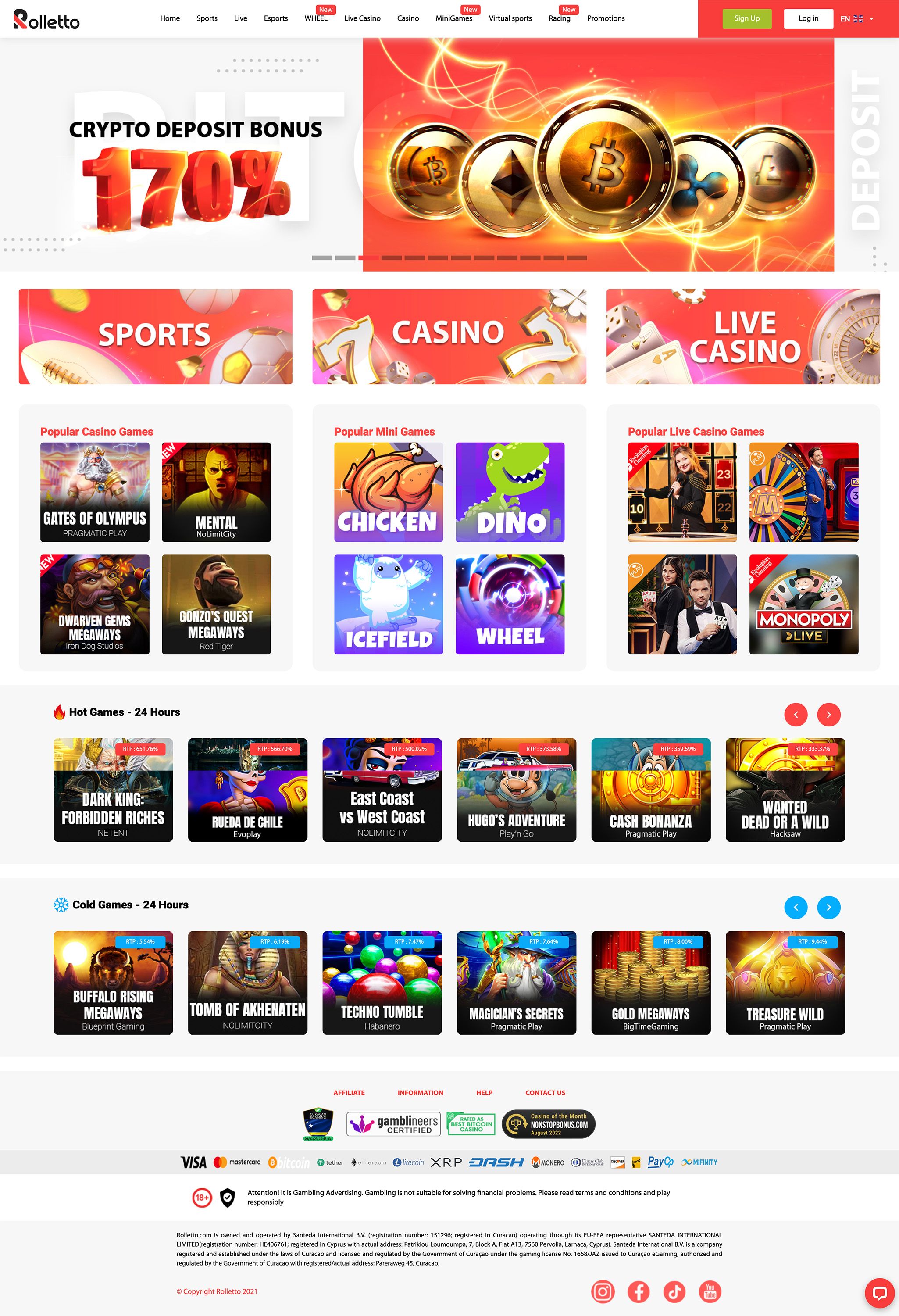 Rolletto Casino Review - Games & Bonus Offers from Rolletto