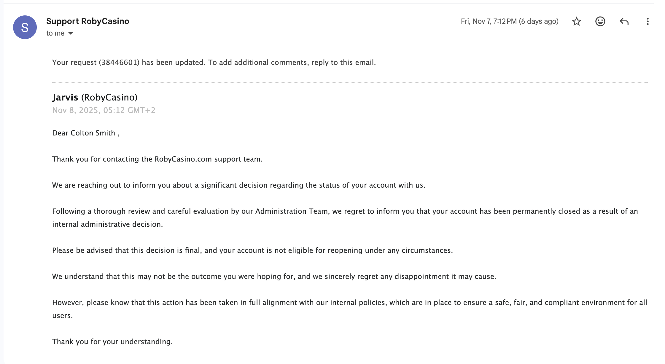 Roby Casino - Account closed and can not withdraw remaining funds ...