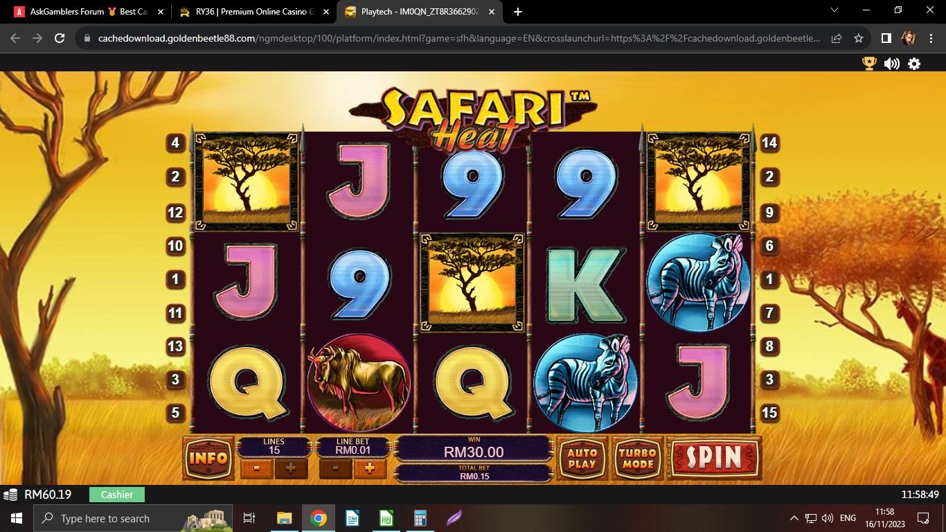Safari Heat Slot Review - Scatter & Free Spins [96.2% RTP]