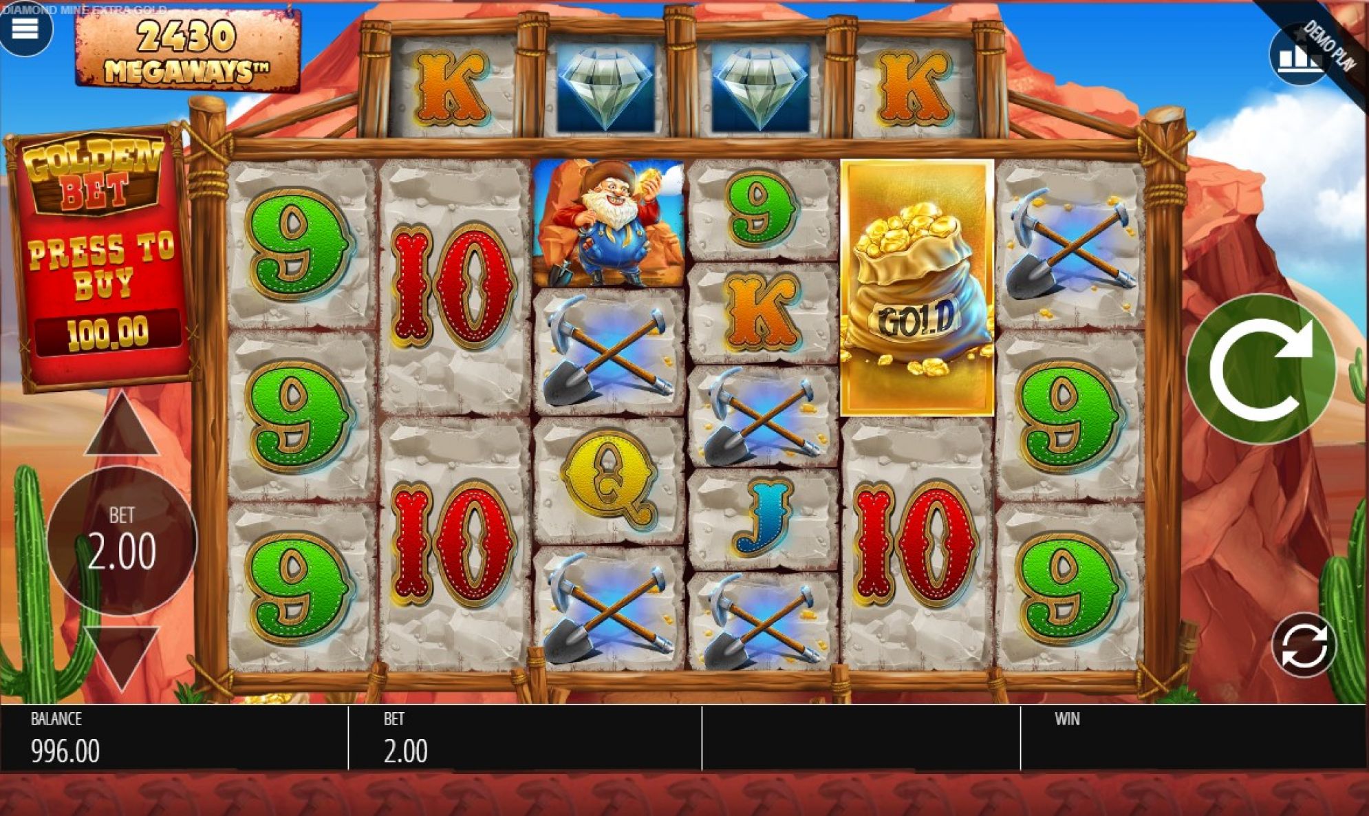 Diamond Mine Extra Gold Megaways Review 🥇 (2025) - RTP & Free Spins