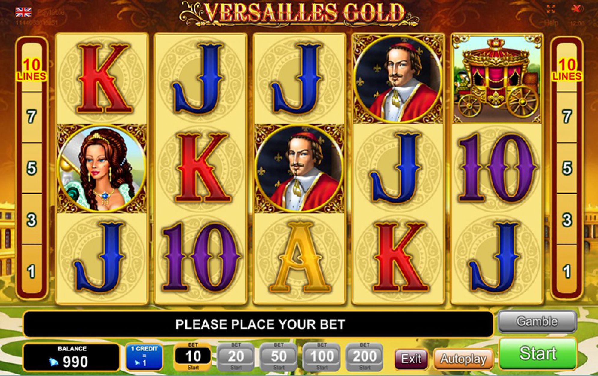 Versailles Gold Slot Review 🥇 (2025) - RTP & Free Spins