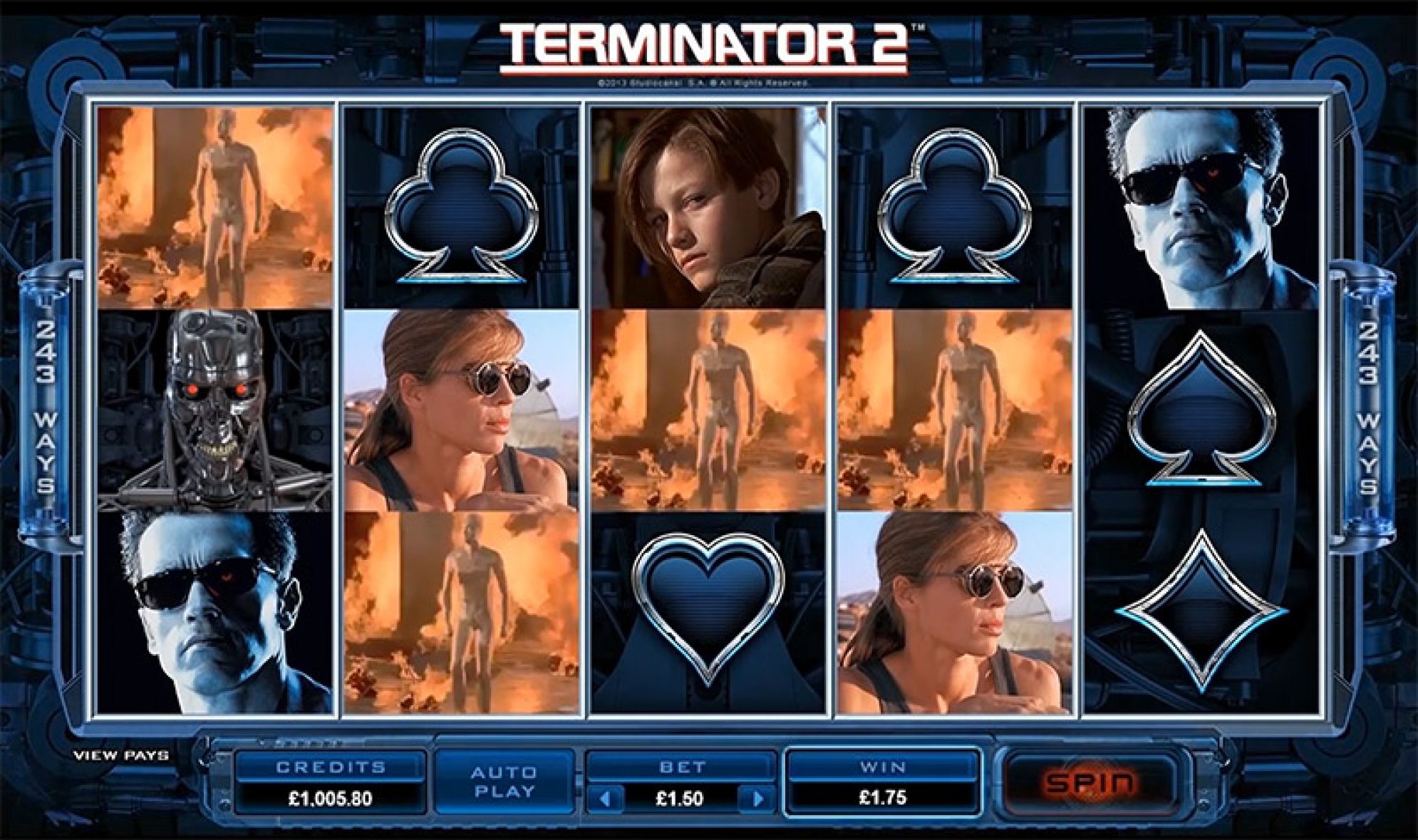 Terminator 2 Slot Review - Scatter & Free Spins [243 Paylines]